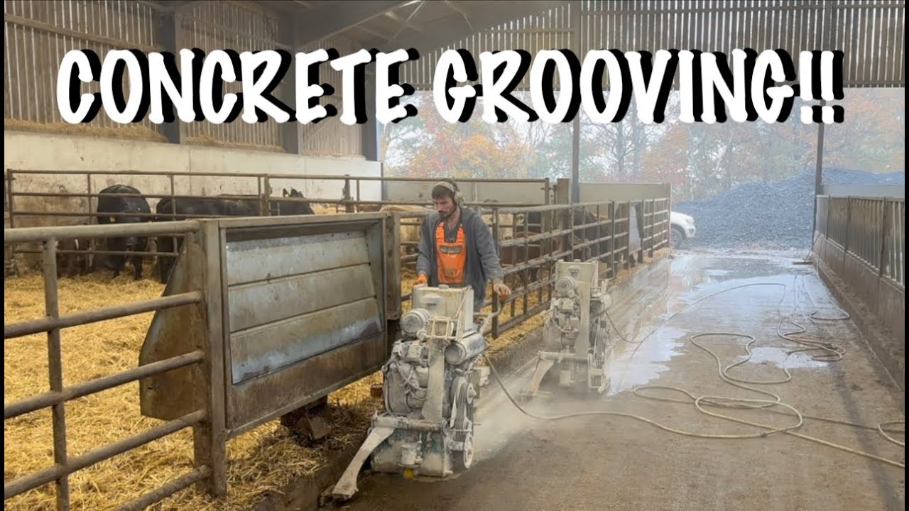 CONCRETE GROOVING!! LESS SLIPPY INSIDE!!