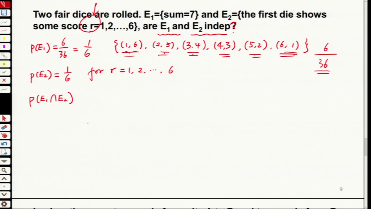 Probreview04 Review Problem Two Fair Dice are Rolled Source