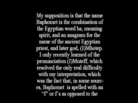 Probable Meanings of Hiram Abiff, Baphomet, the "Beast, 666" and the Probable Truth about Osiris