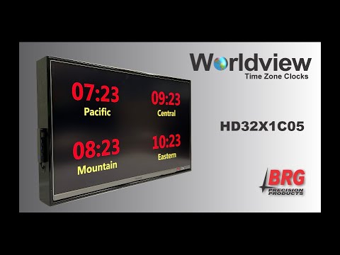HD32X1C05 Worldview Time Zone Clock by BRG Precision Products