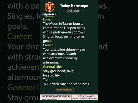Capricorn Horoscope Today: July 9, 2025 🌟 Horoscope Shorts | Daily Horoscope Tips #capricorntoday