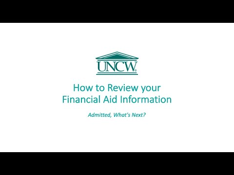 How to Review your UNCW Financial Aid Information