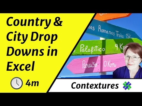 Excel Drop Down Lists for Country and City