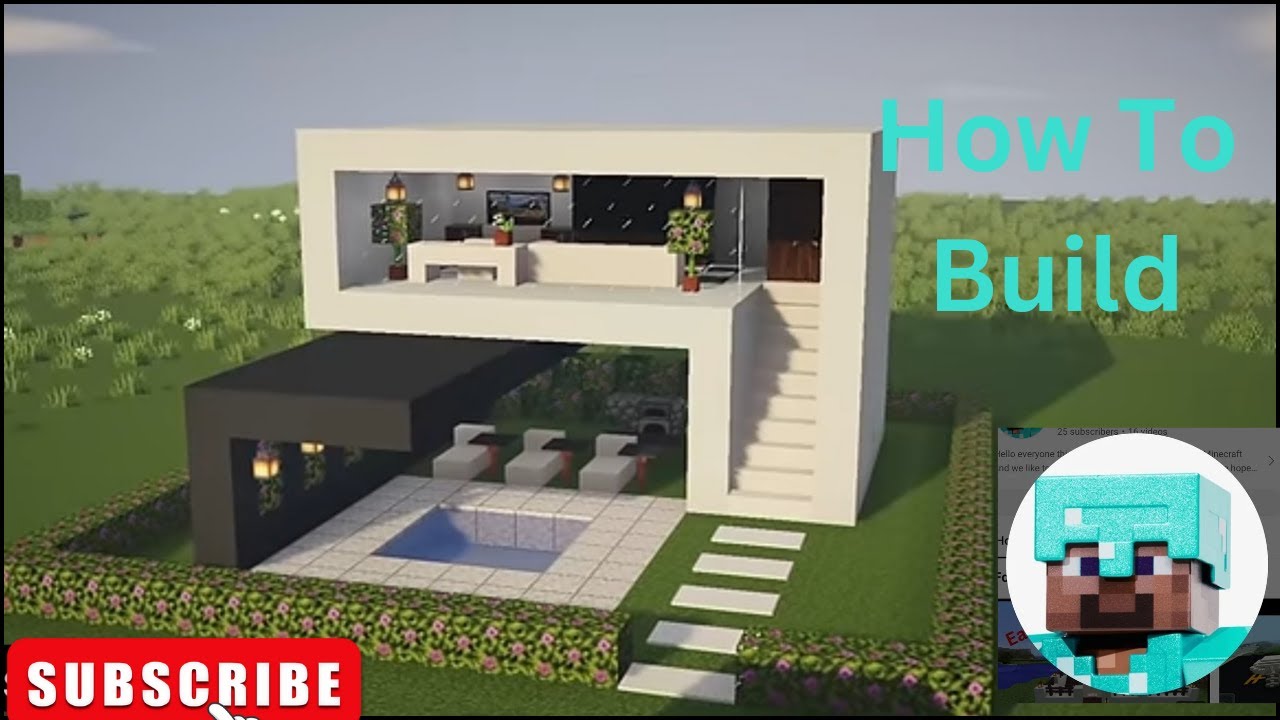 How to Build Modern house in Minecraft || Minecraft Easy Modern House ...