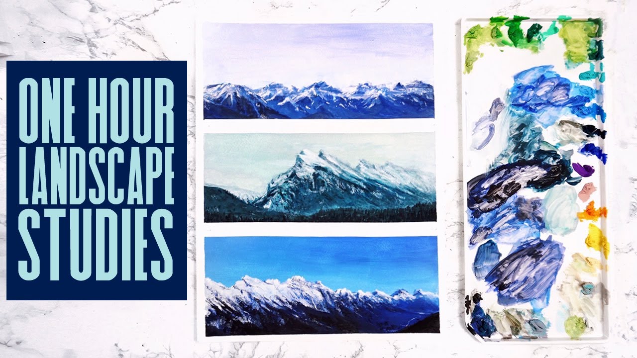 1 Hour Landscape Studies Using Jelly Gouache
