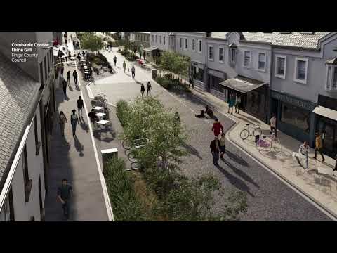 A 3D visualisation of the reimagined public realm at New Street, Malahide.