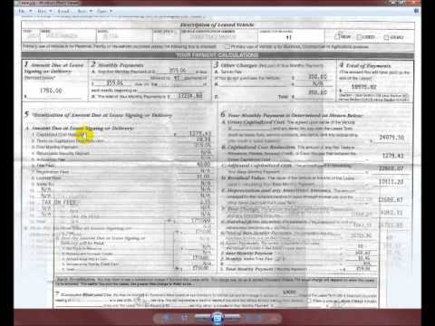 How to understand a car lease agreement - Part 1