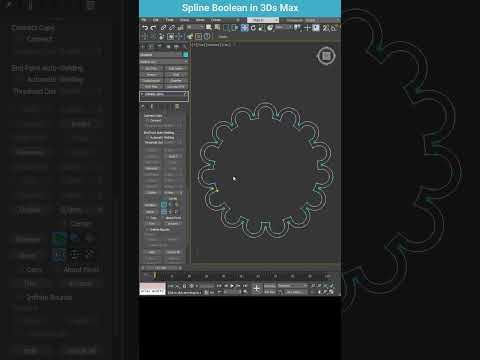 Boolean in Splines: Creating Complex Outlines in 3Ds Max #shorts #3dsmax #boolean