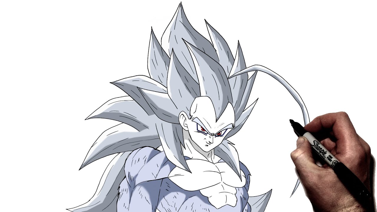 How To Draw Vegeta SSJ5 | Step By Step | Dragon Ball