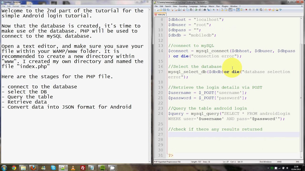 Android Login Interface Tutorial: Part 2