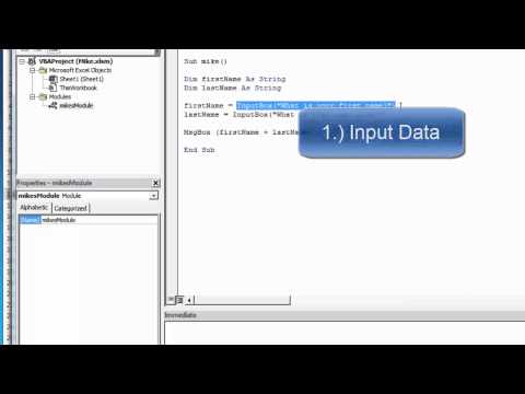 Writing a very simple program in VBA for Excel 2013