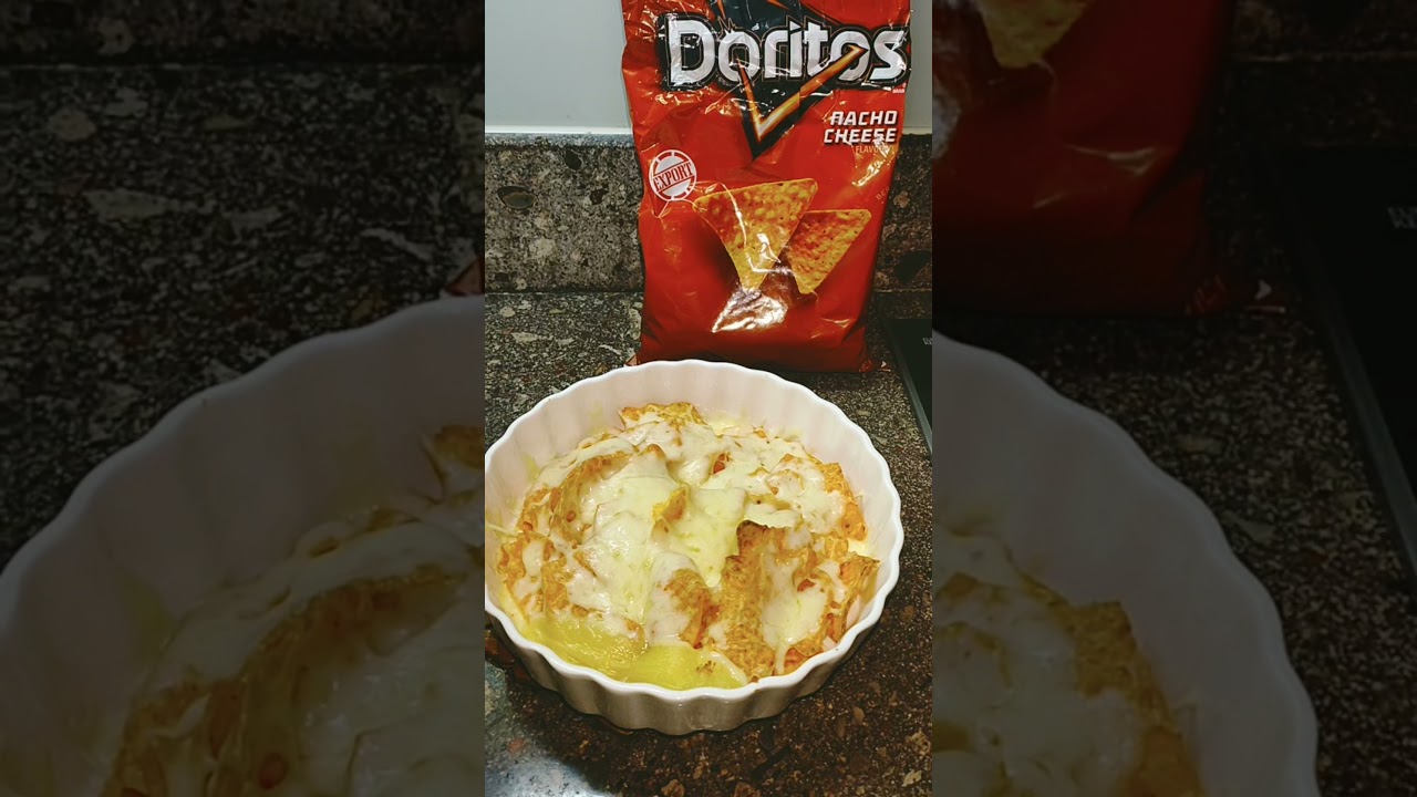 BAKED DORITOS NACHO CHEESE WITH MOZZARELLA CHEESE OVERLOAD #shorts #easysnackshack