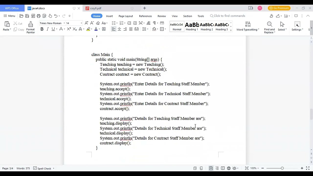 #Object Oriented Programming with Java Lab Program 4#VTU#CSE