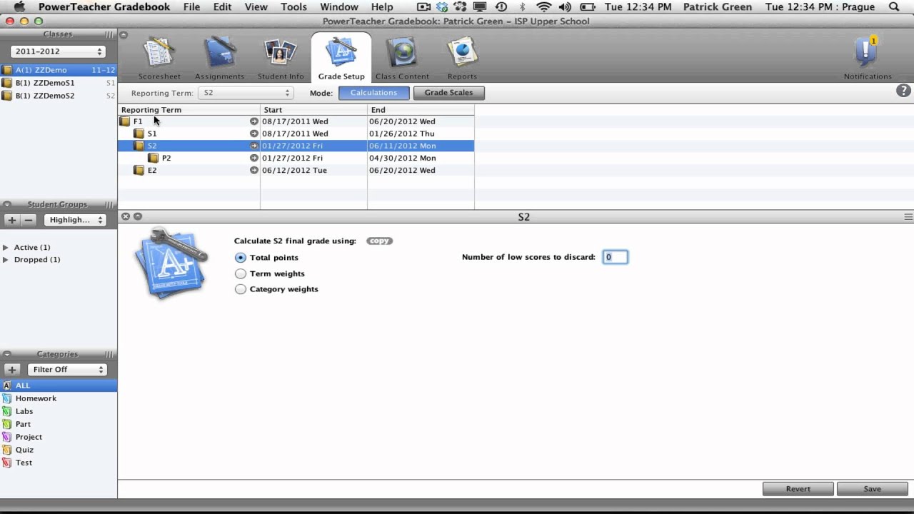 ISP Final Grade Calculation in PowerTeacher