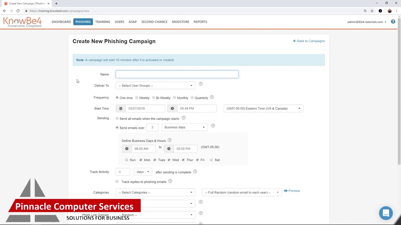 Knowbe4 - 1 Minute Phishing Campaign