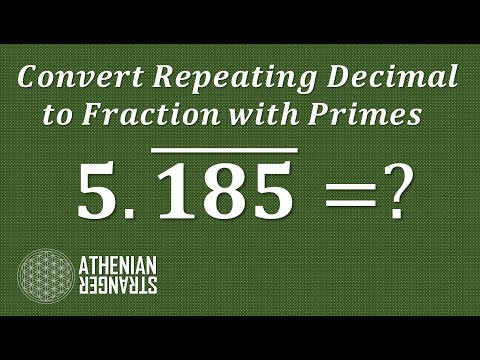 Convert Repeating Decimal to Fraction with Primes (Algebra 1)