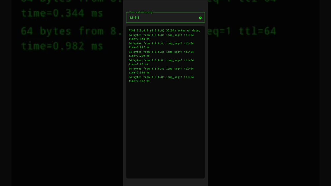 Ping - Quick and simple ping tool for testing network connectivity on Android devices.