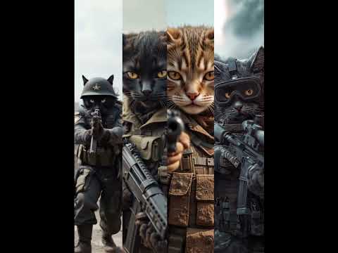 Cool Cat In Military Uniform🪖💣 #catlover #cats #army #cutecat #shorts #viralvideo #viralshort