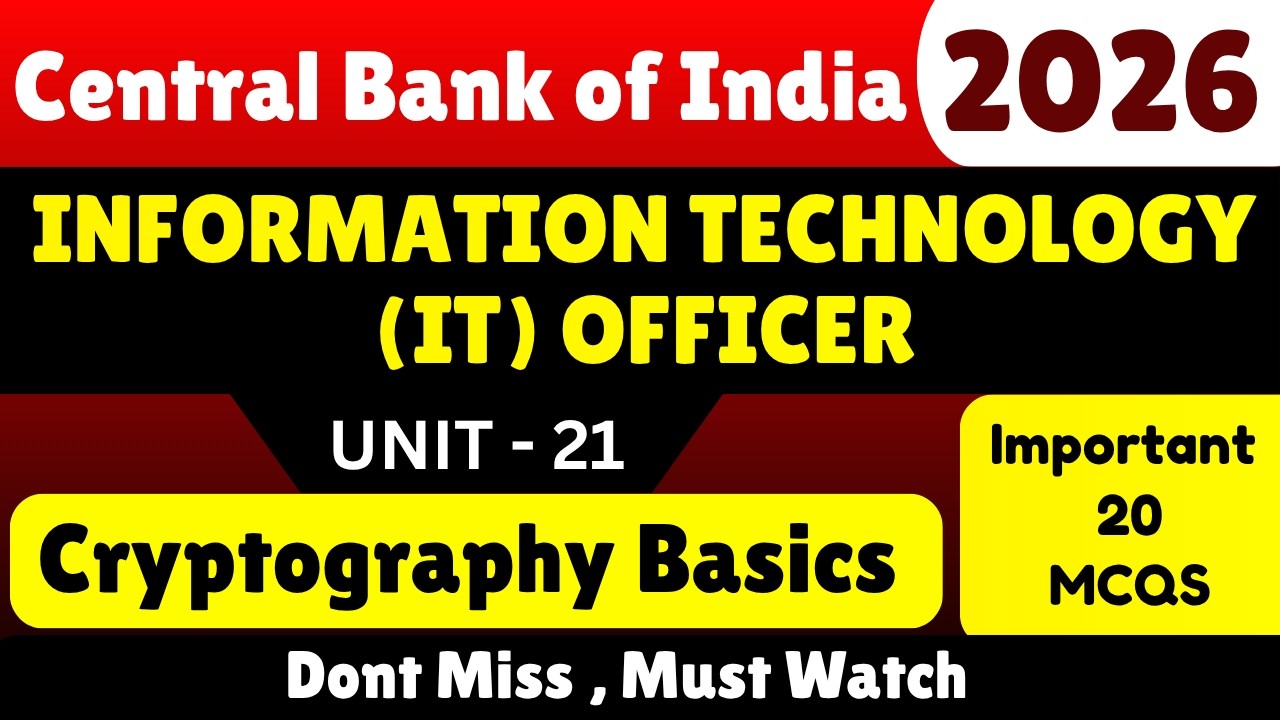 Cryptography Basics MCQS | CBI SO IT Officer 2026 | IT Officer CBI SO 2026 Pdf | CBI SO IT PDF