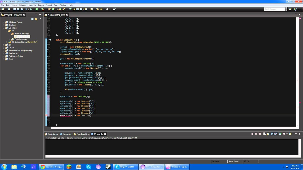 Java GUI Calculator Tutorial (NEW) Part 3: Adding Components