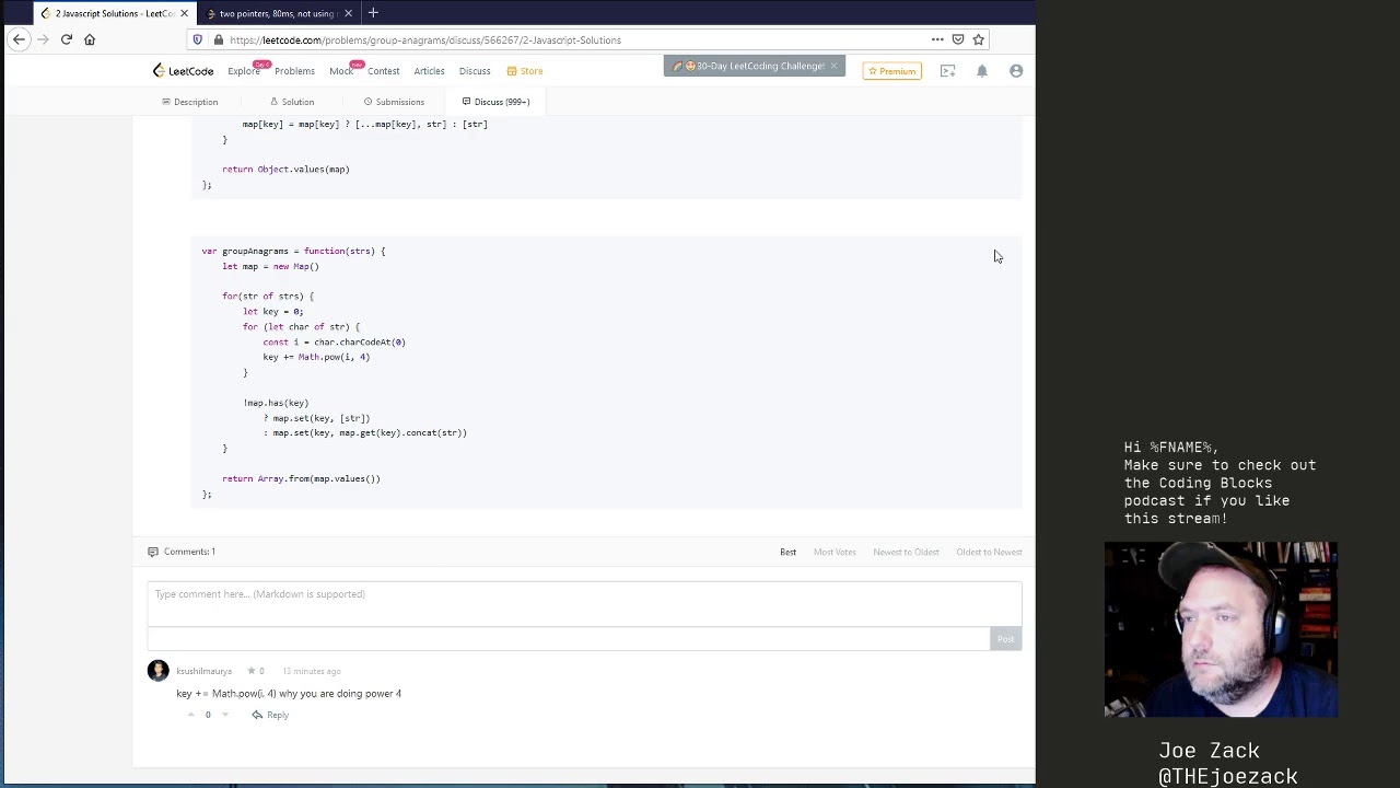 D6: 30-Day LeetCoding Challenge in JavaScript