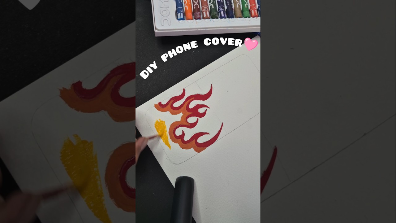 DIY flame phone case!🔥 Watch me paint this aesthetic fire design on a clear phone case #diy #phoneca