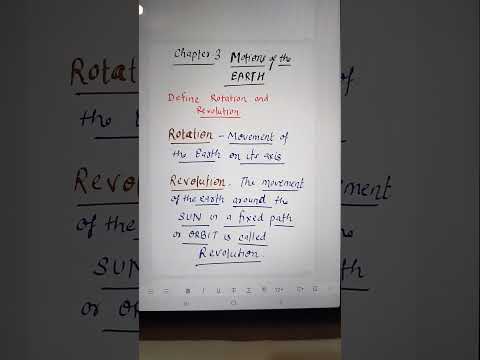 Define Rotation & Revolution. Class 6 GEOGRAPHY Ch.3 Motions of the Earth.