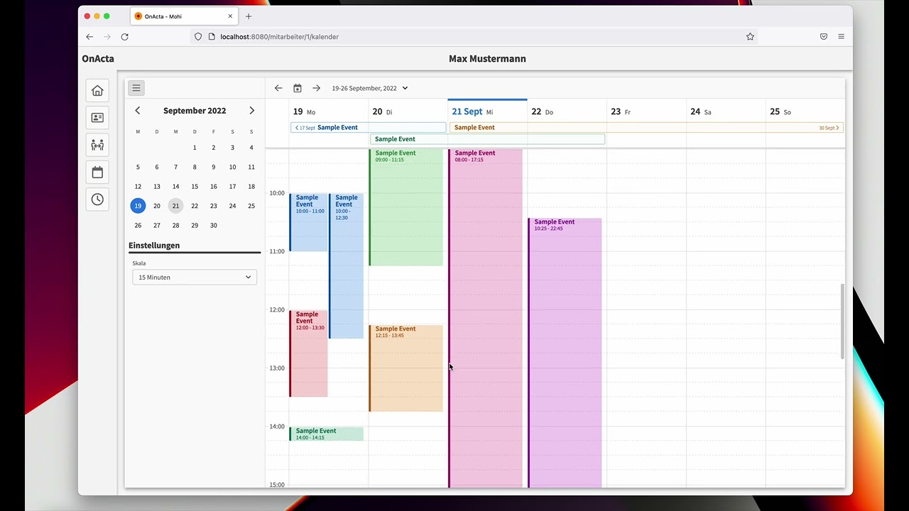 Week Calendar for Browsers (Typescript and React)