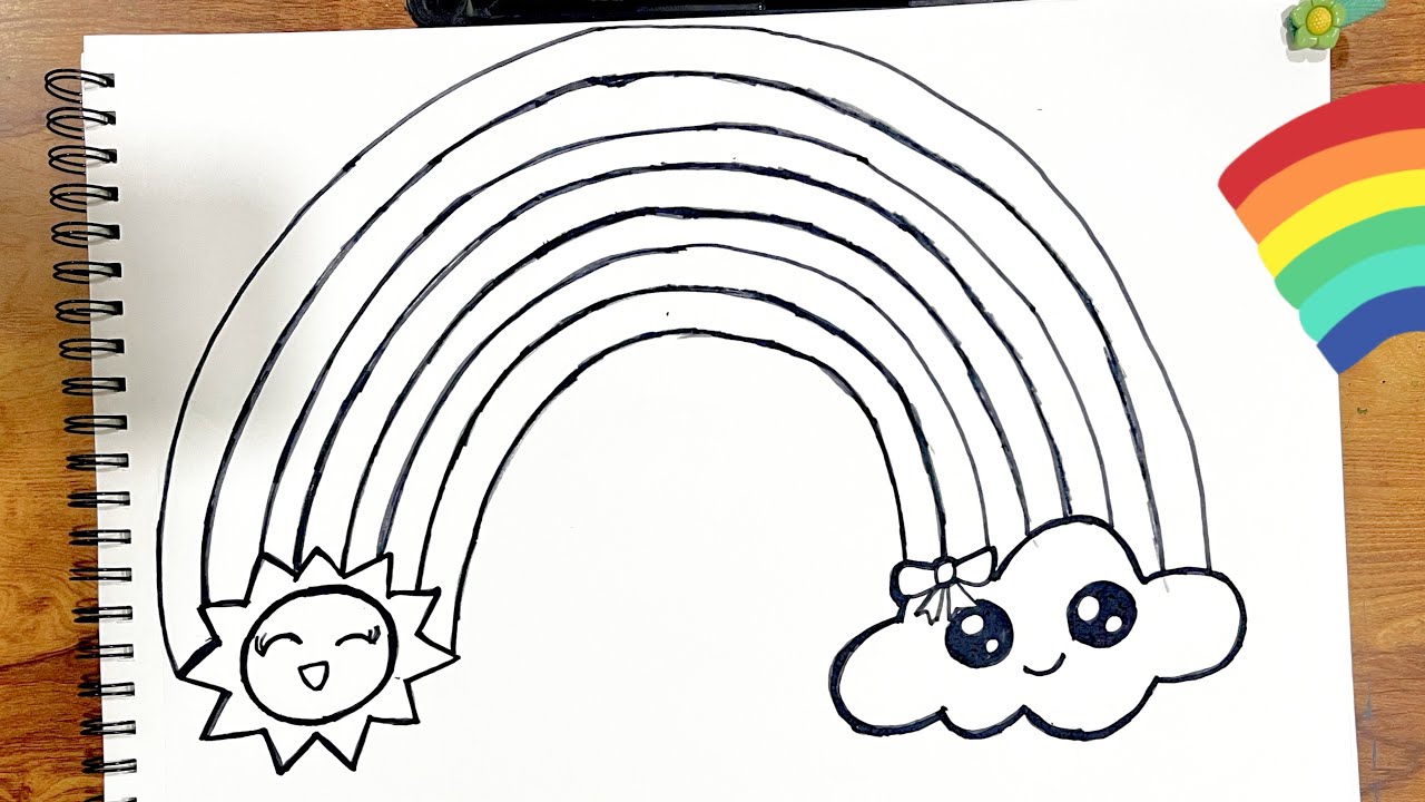 How to draw a rainbow easily || easy drawing for kids 