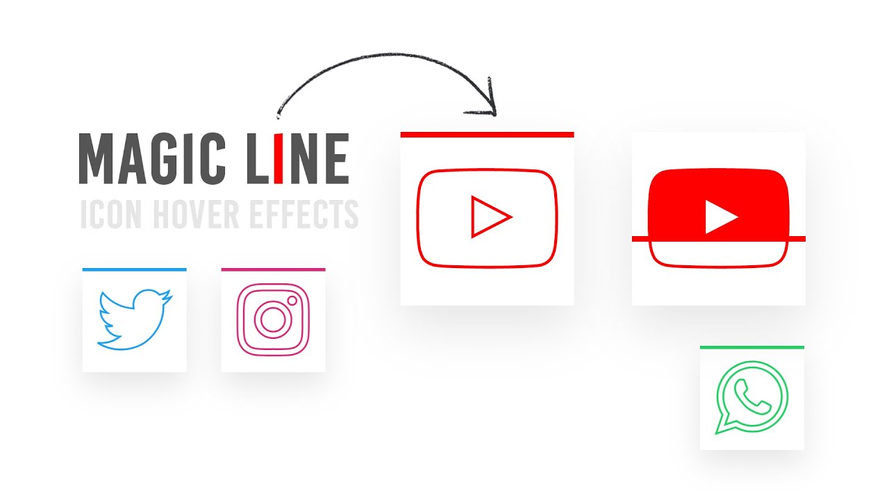 CSS Magic Line Icon Hover Effects @OnlineTutorialsYT