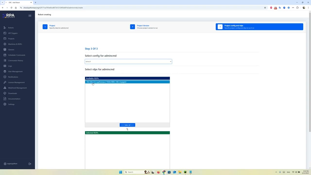 Connecting Python Robot to Python RPA Orchestrator