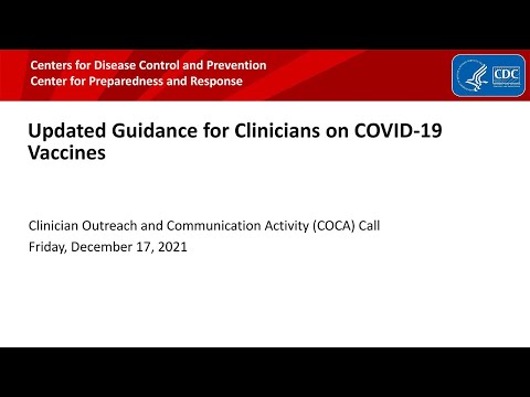 Updated Guidance for Clinicians on COVID-19 Vaccines