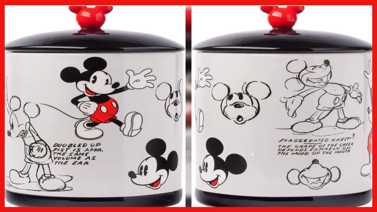 Silver Buffalo Mickey Mouse Sketches Large Canister Ceramic Cookie Jar