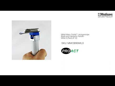Metal Max Combi™ Laryngoscope Blade and Paediatric Handle Miller 0 Pack of 10 MMCB90MIL0