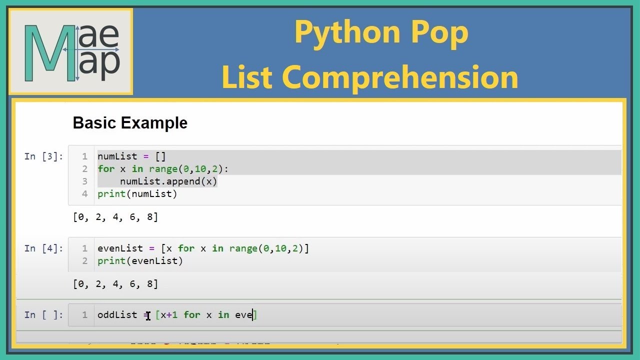 Python Pop: List Comprehension- Basic Example