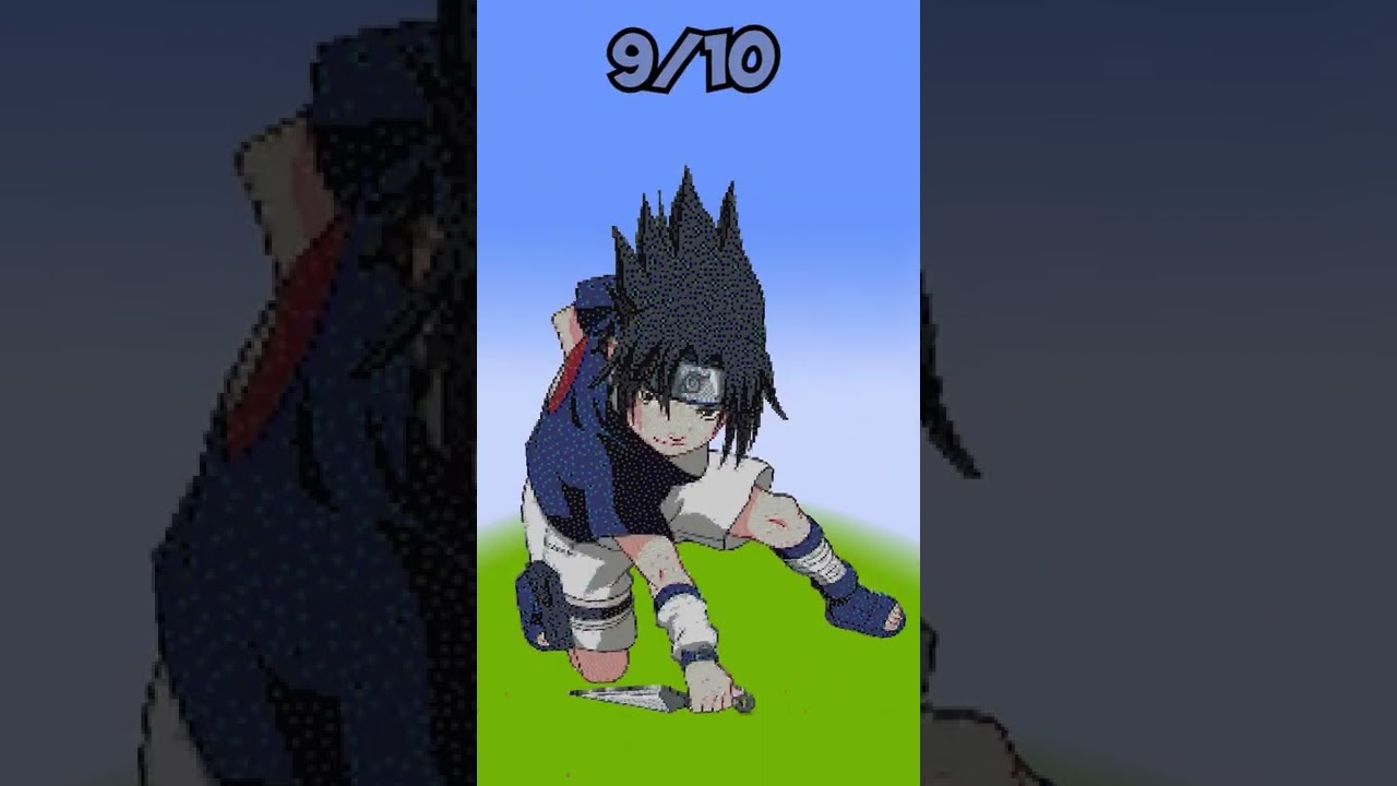 Rate pixel art with Naruto characters in minecraft from 1 to 10 #shorts