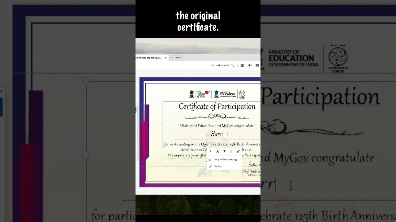 How to Edit A Scanned Certificate Easily 2024? #tutorial#adobeacrobat#editcertificate