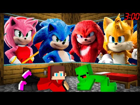 JJ and Mikey HIDE from All Sonic Movie in Minecraft - Maizen