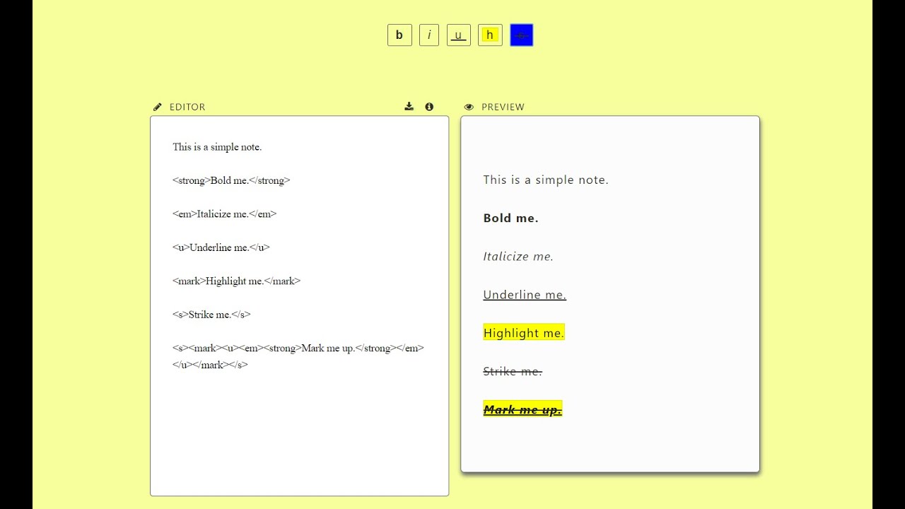 Simple Editor In JavaScript With Source Code | Source Code & Projects