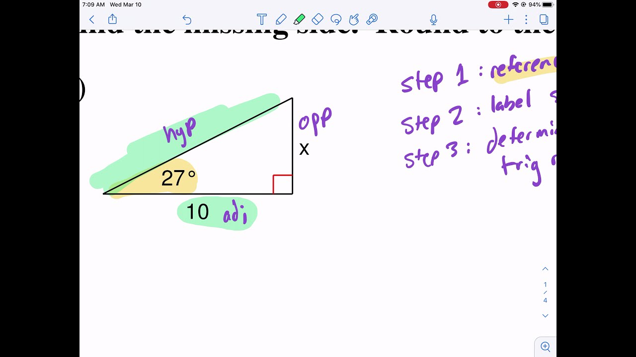 Kuta Tutorial: using trigonometry to find triangle lengths