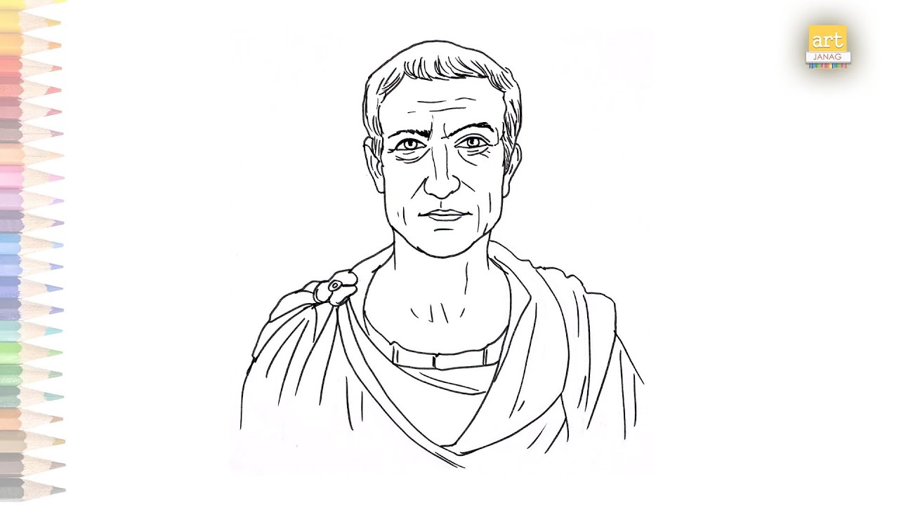 Roman Emperor Julius Caesar drawing video | How to draw Julius Caesar step by step | Caesar drawings