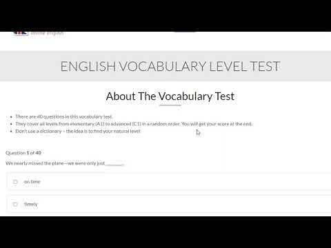 Oxford Online English Vocabulary Level Test With ANSWERS