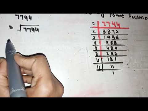 square root of 7744 by prime factorization method best explanation