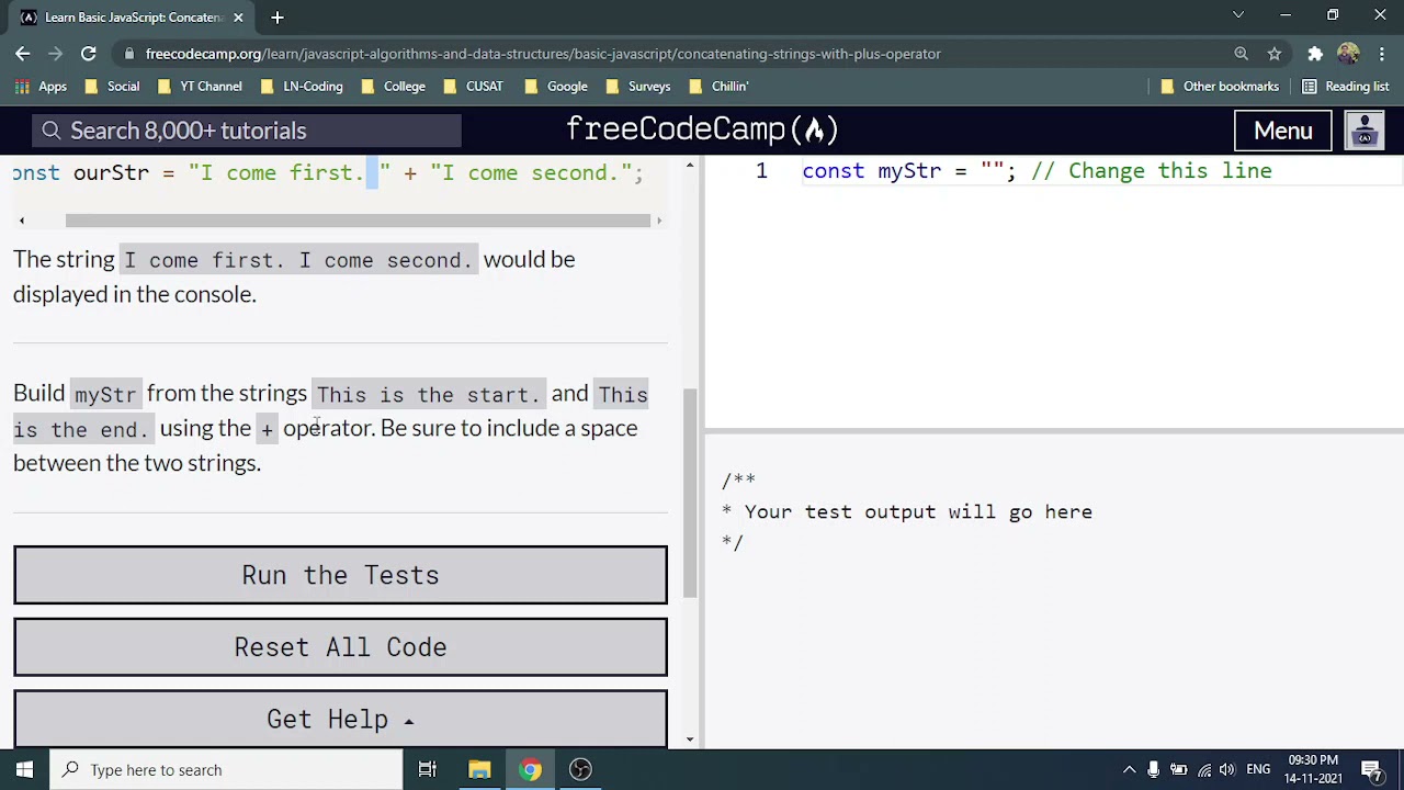 Concatenating string with plus operator - Freecodecamp.org | Video 28 | Basic JavaScript