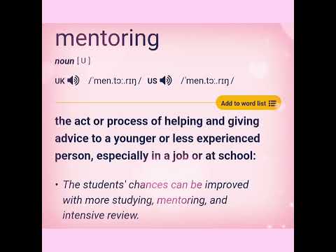 Here's the meaning of mentoring in English with examples