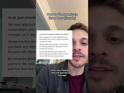 The example I use is for projects, but I can provide a million other tips day-day communication