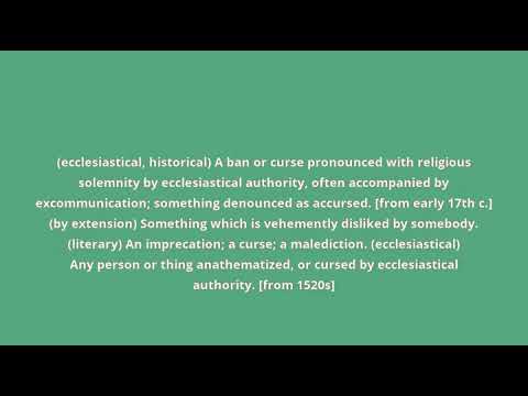 what is the meaning of anathema