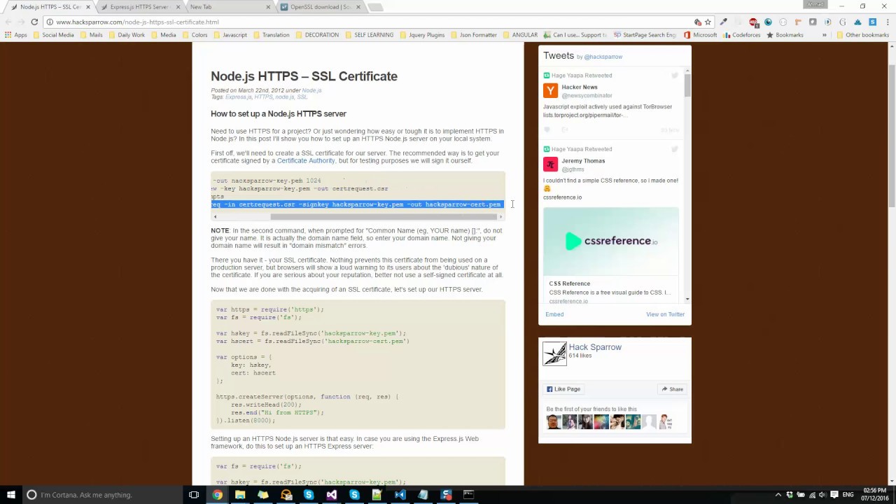 Create Key and Certification using OpenSSL