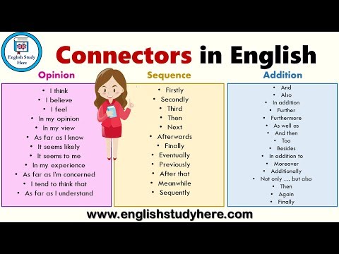 Connectors in English | List of Sentence Connectors in English | Transition Words List