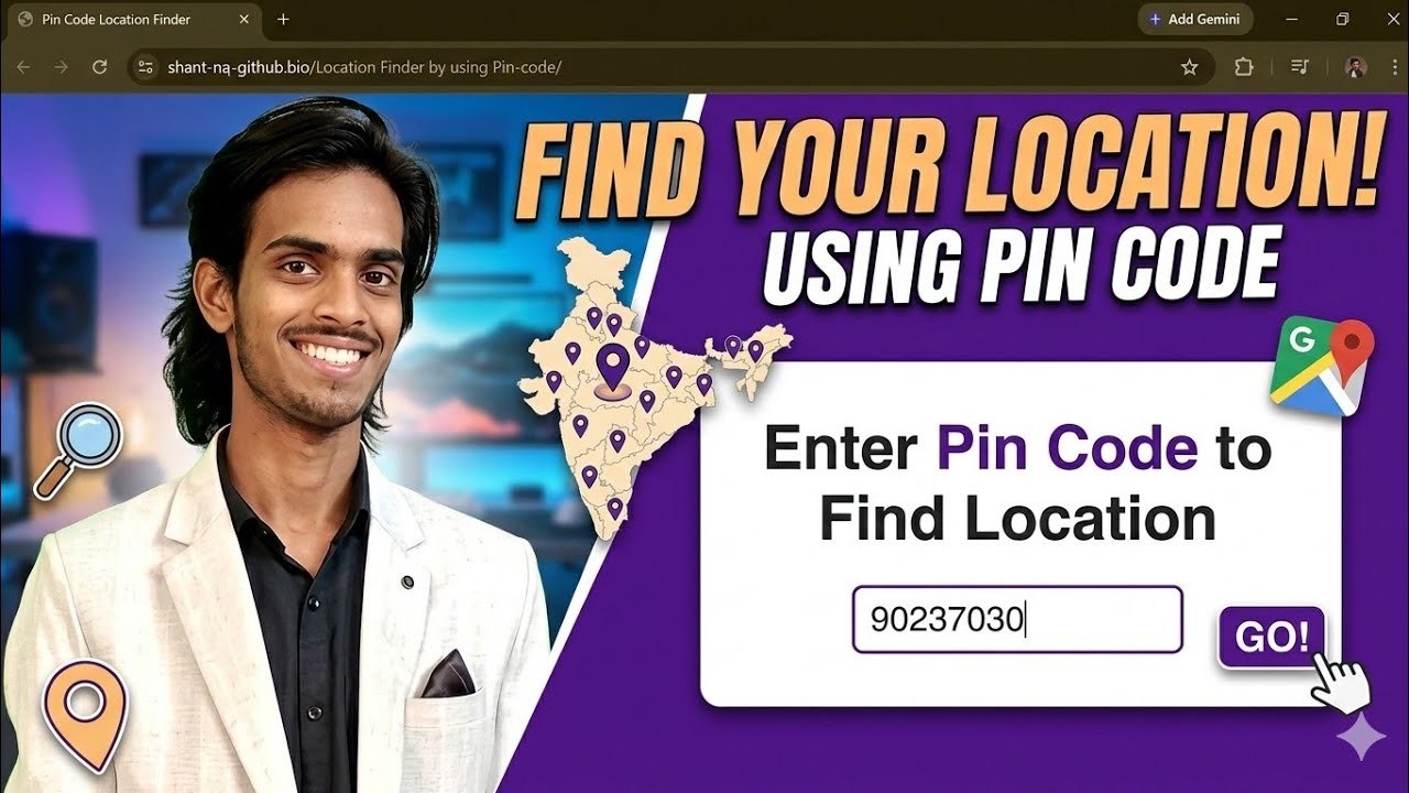 Web application: Location finder by using pin code 